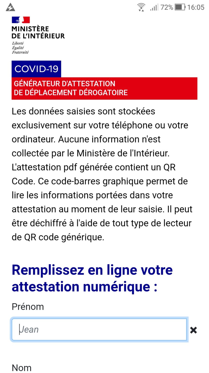 Attestation de sortie numérique et vie privée ? – Le Micr'Aub – Club ...